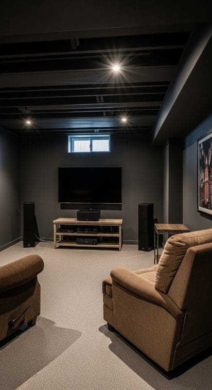20 Cozy Basement TV Rooms Ideas