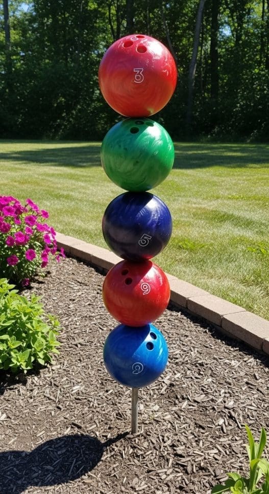 20+ Bowling Ball Yard Art Ideas