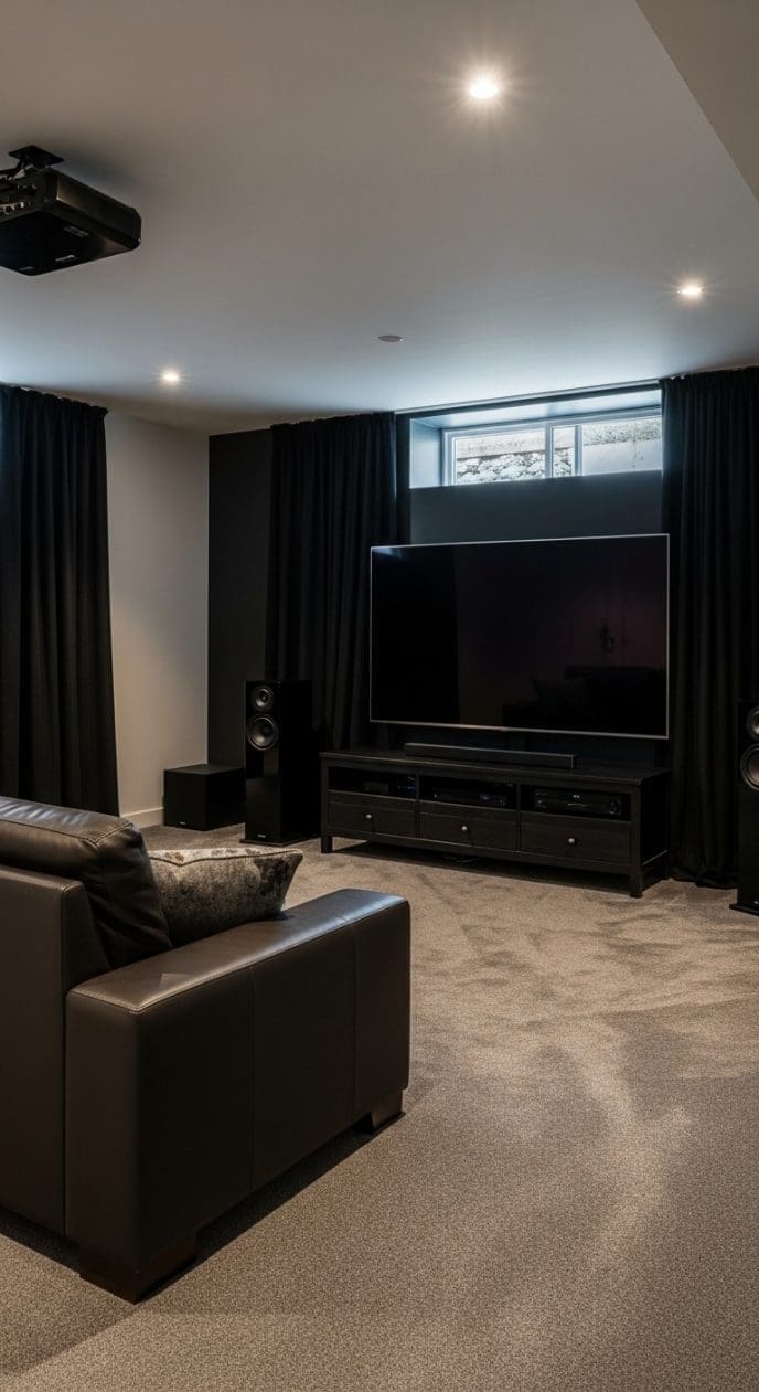 20 Cozy Basement TV Rooms Ideas