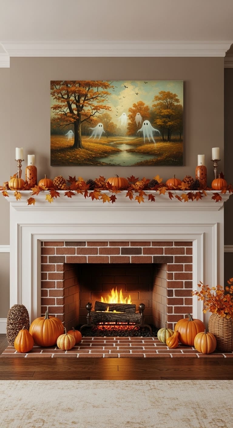 20 Cozy Fall Fireplace Mantle Decor