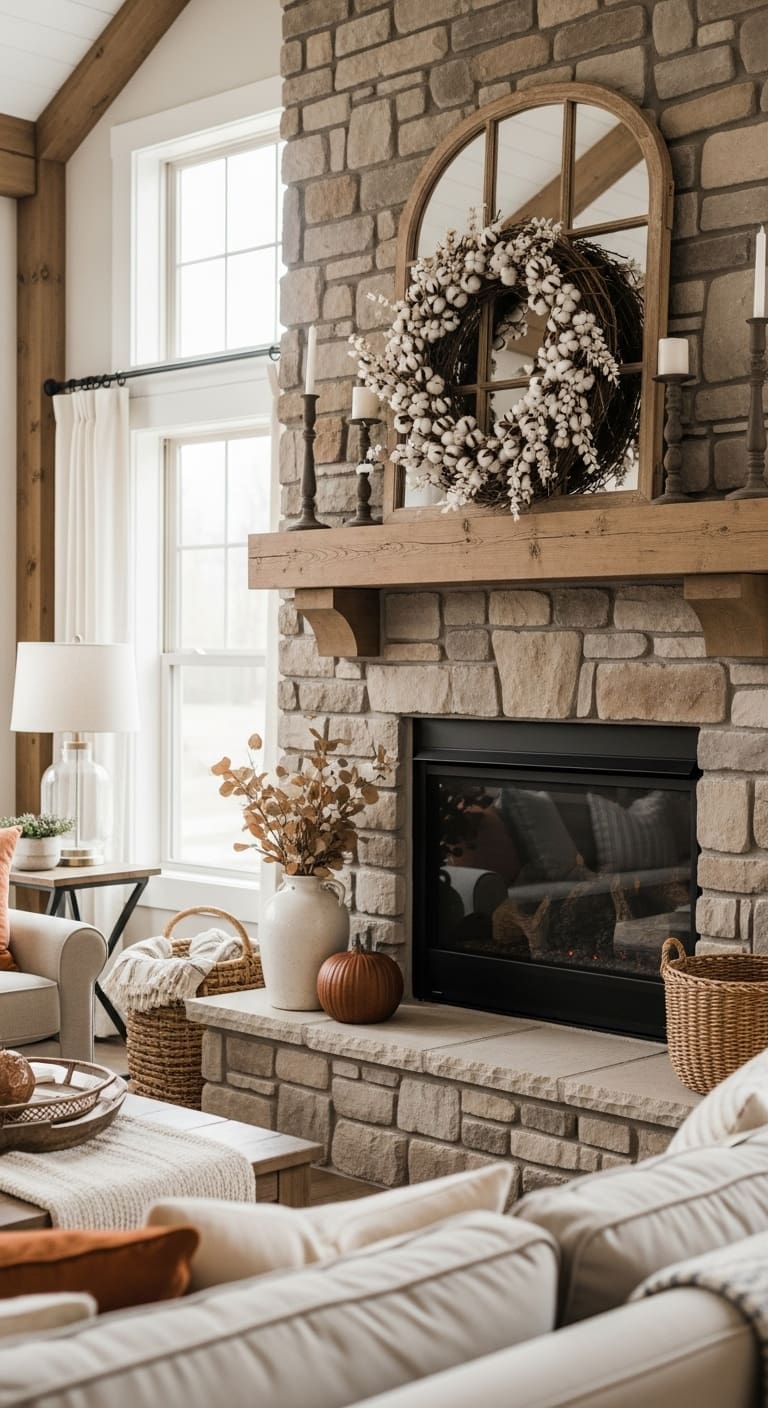 20 Fall Farmhouse Fireplace Decor Ideas for a Cozy Home