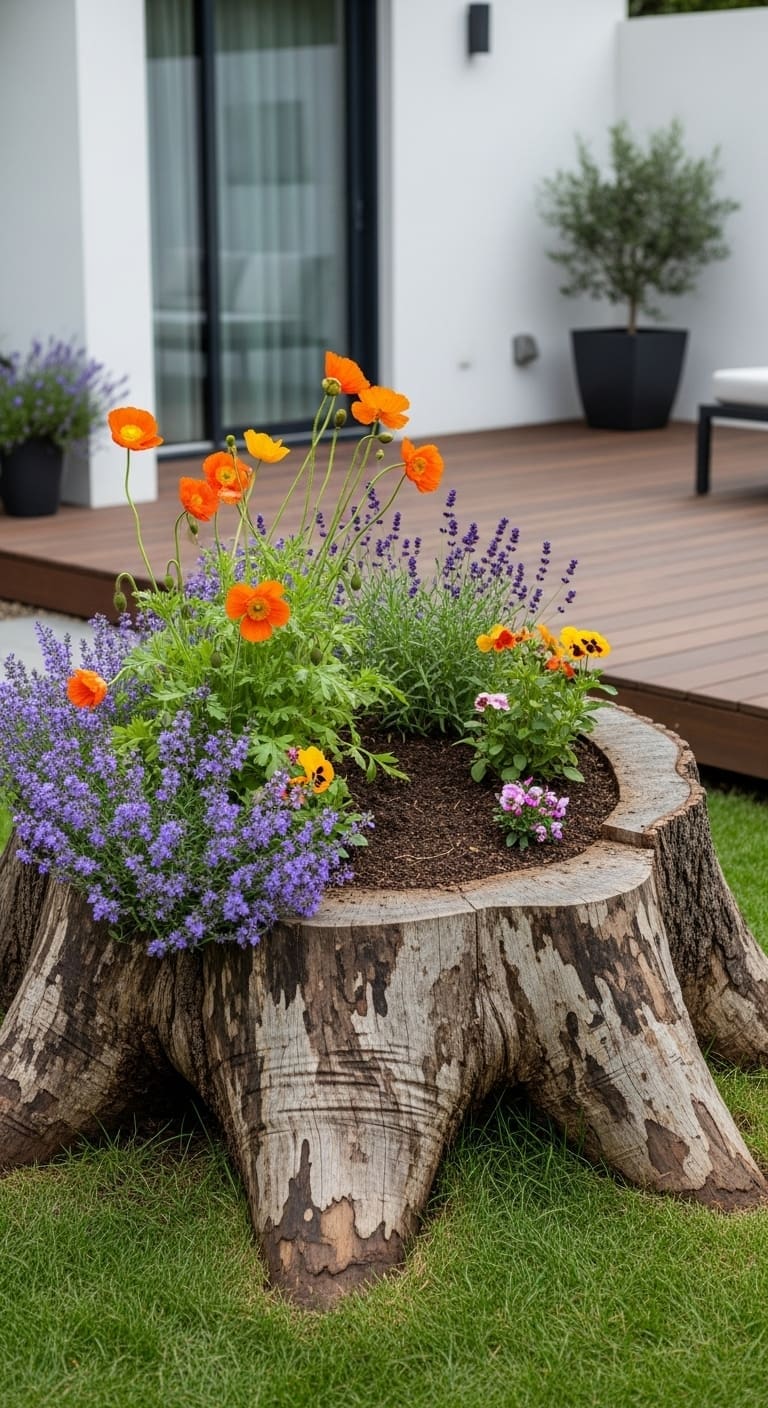20 Easy Tree Stump Decor Ideas You Can DIY