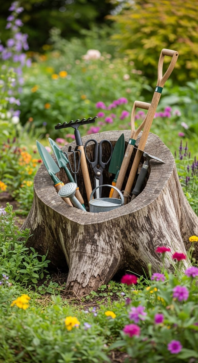 20 Easy Tree Stump Decor Ideas You Can DIY