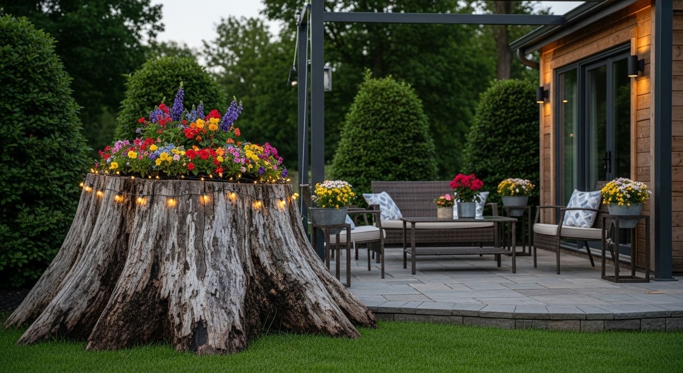 20 Easy Tree Stump Decor Ideas You Can DIY