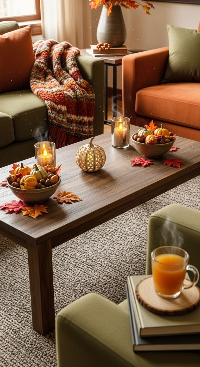 40 Cozy Fall Coffee Table Decor Ideas
