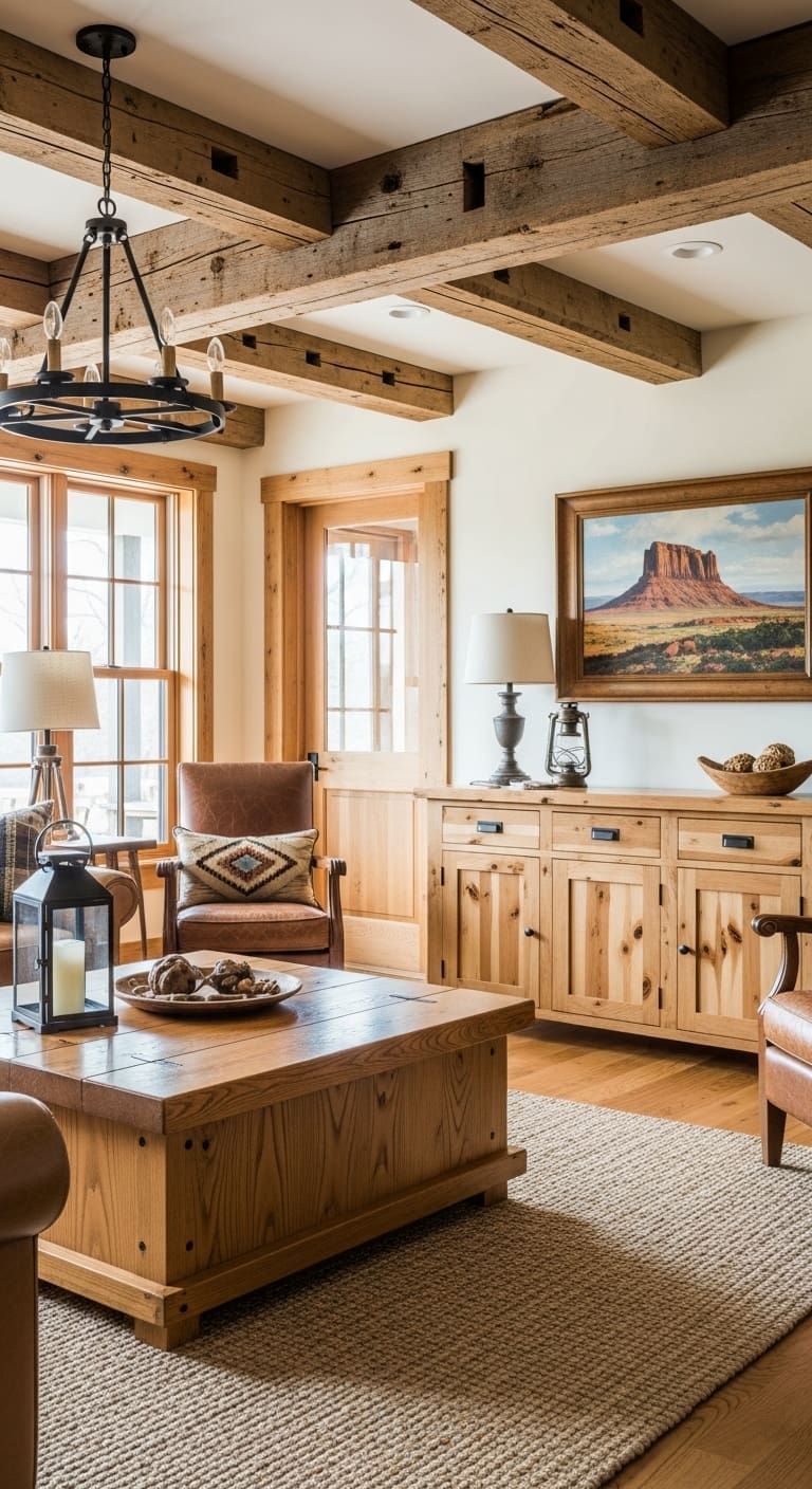 23 Cozy & Rustic Western Farmhouse Living Room Ideas