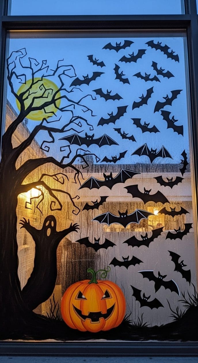 12 Easy DIY Halloween Window Painting Ideas - Oh Curiosity