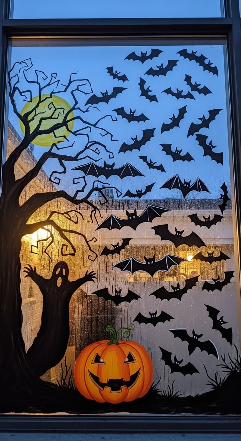 22 Halloween Window Painting Ideas - Oh Curiosity