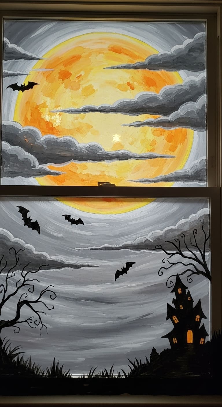 22 Halloween Window Painting Ideas - Oh Curiosity