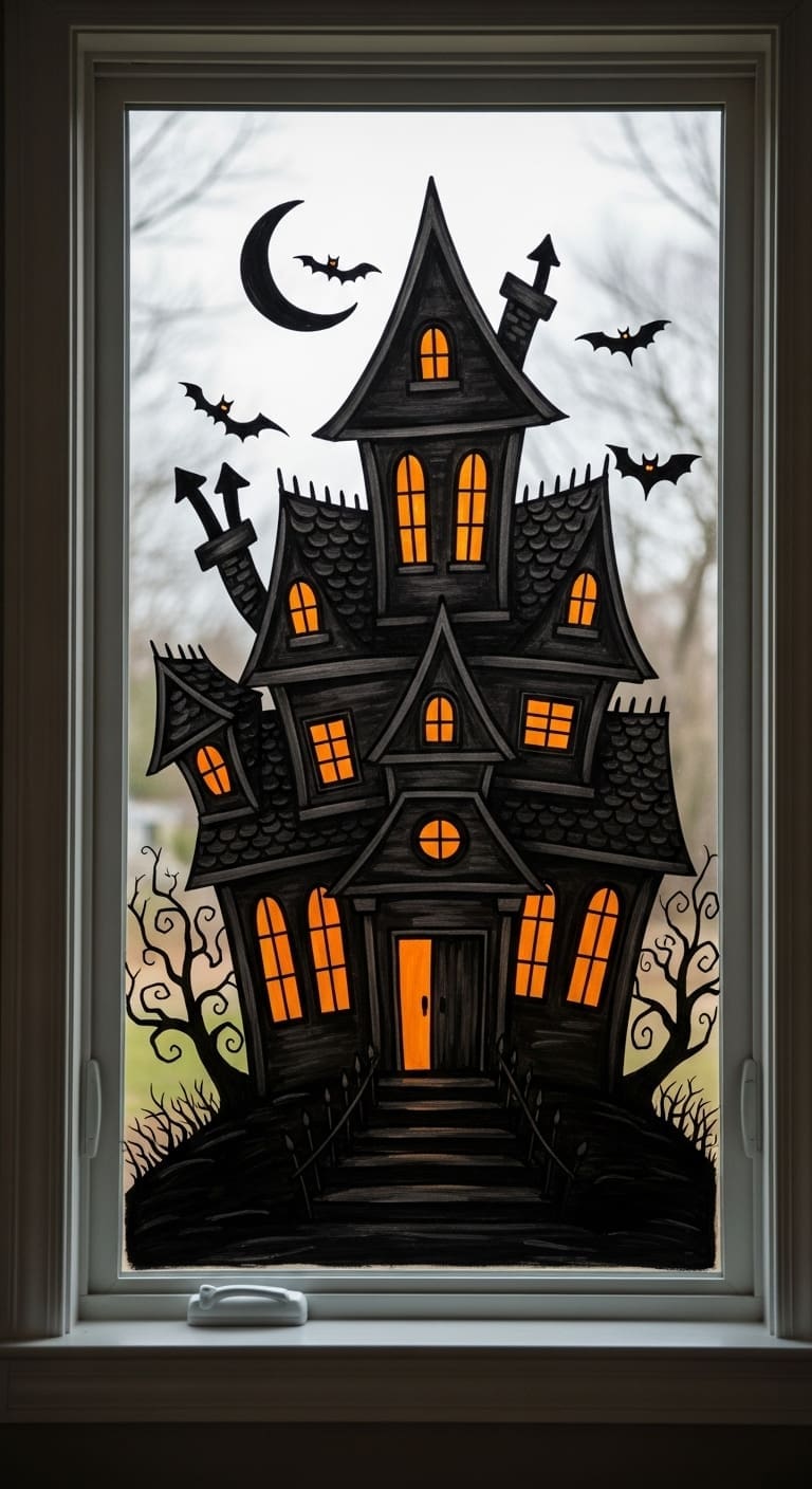22 Halloween Window Painting Ideas - Oh Curiosity