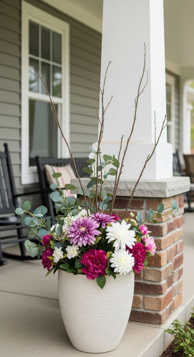 Outdoor Fake Flower Pot Ideas That Look Surprisingly Real