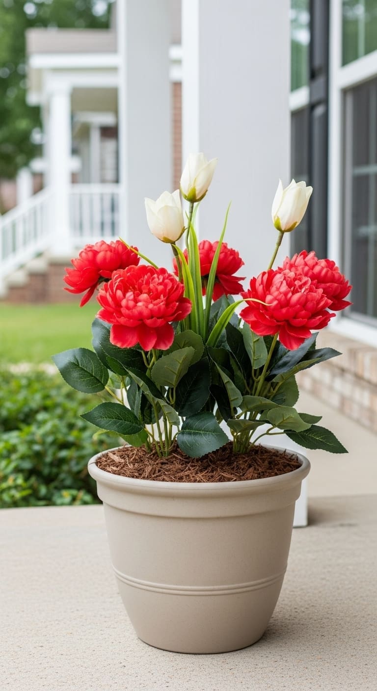 Outdoor Fake Flower Pot Ideas That Look Surprisingly Real