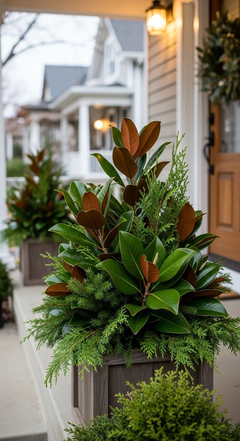 20 Cozy Winter Planter Ideas For Front Porches
