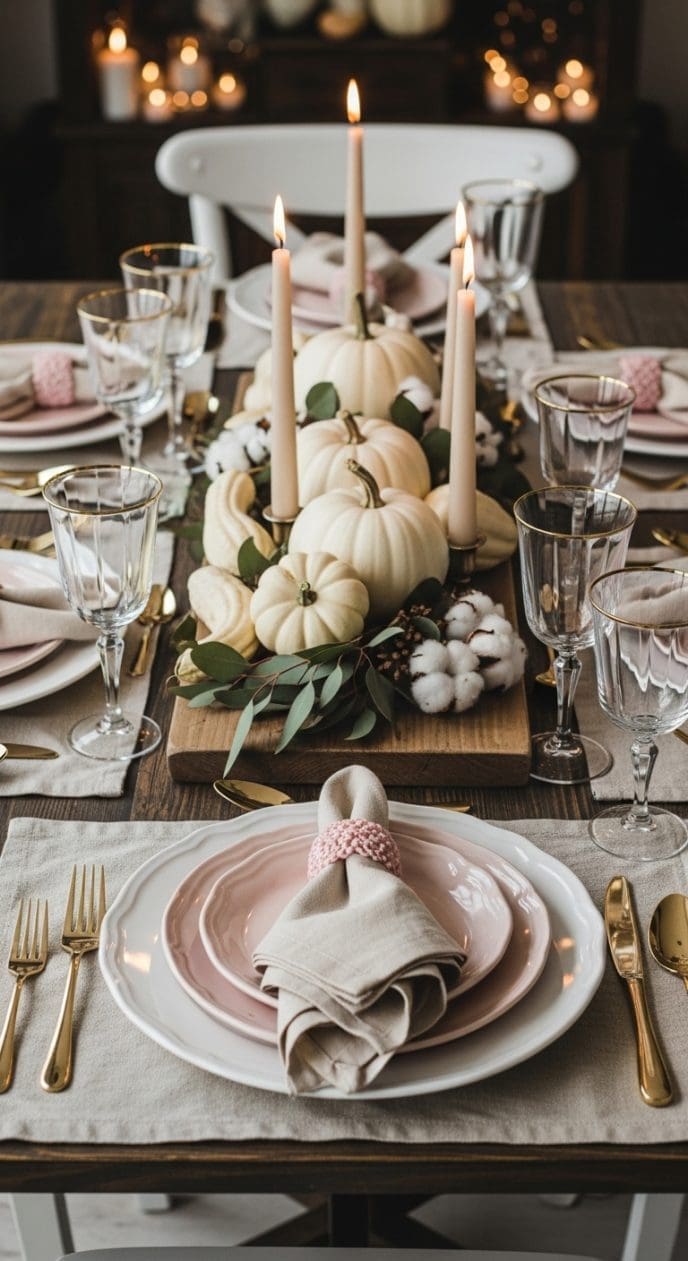 13 Beautiful Pink Thanksgiving Tablescape Ideas