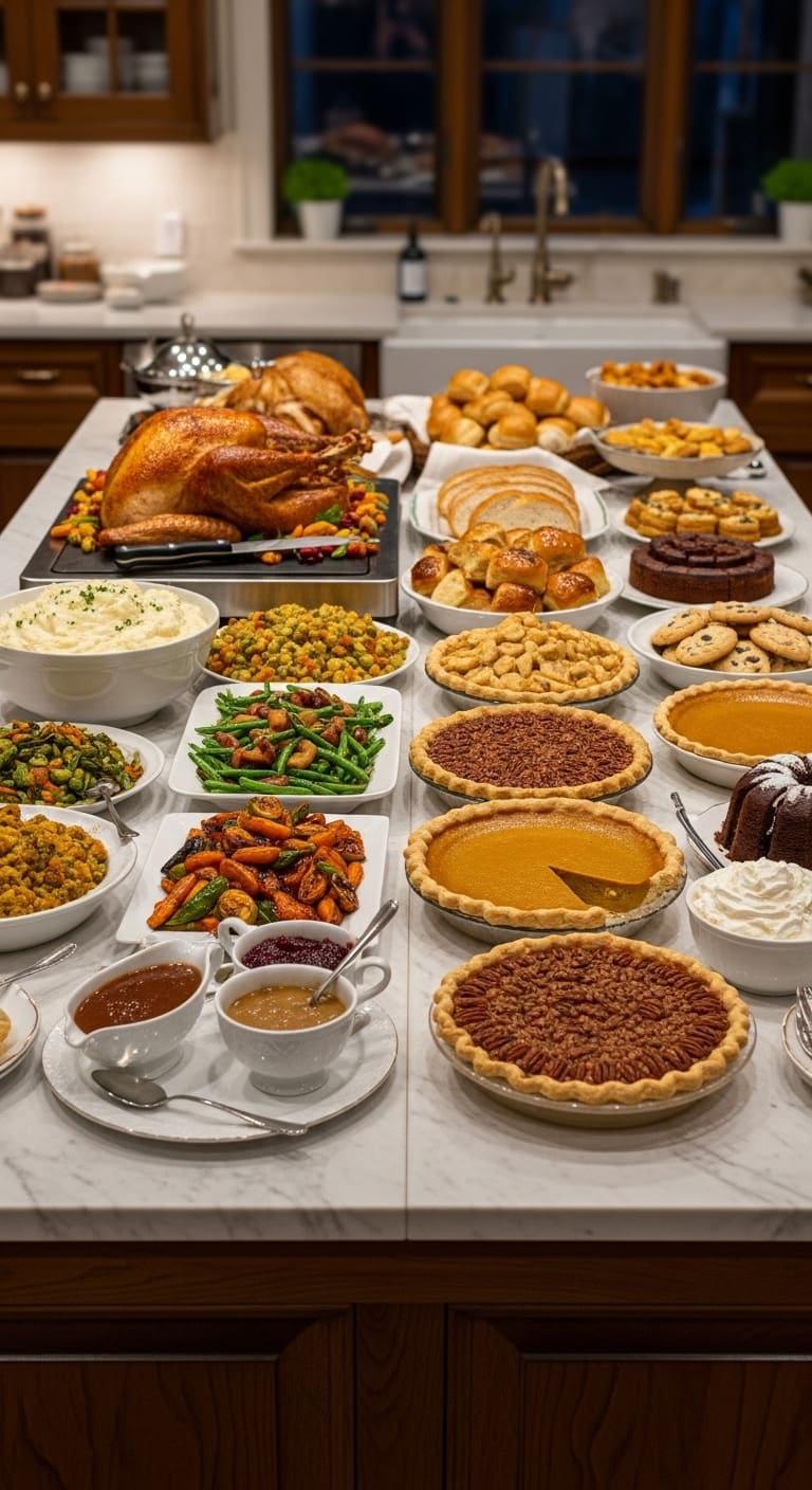 Clever DIY Thanksgiving Buffet Setup Ideas For Kitchen Islands