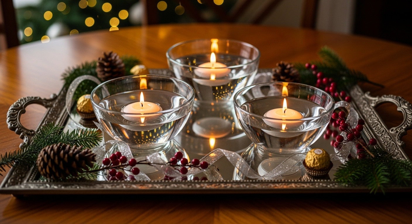 10 Easy Christmas Floating Candle Centerpieces For Your Table