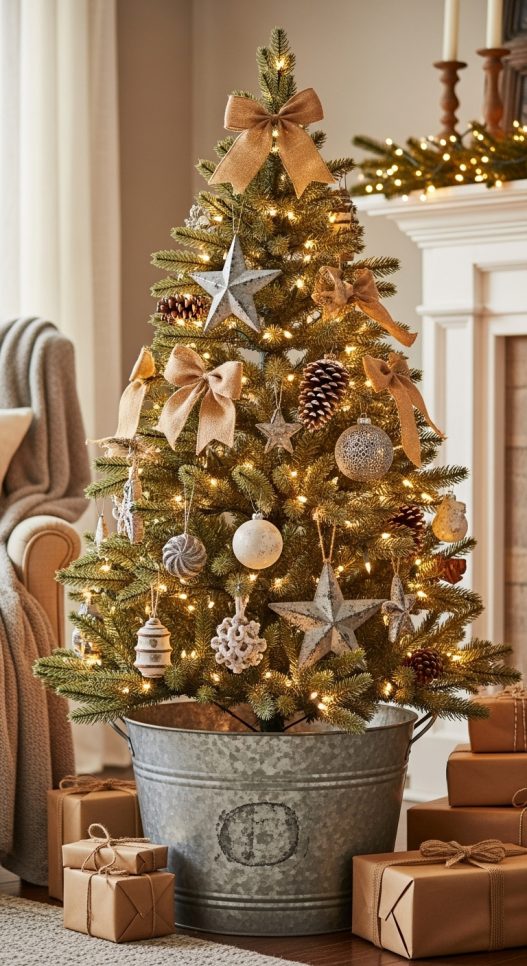 10 Rustic Farmhouse Christmas Tree Decor