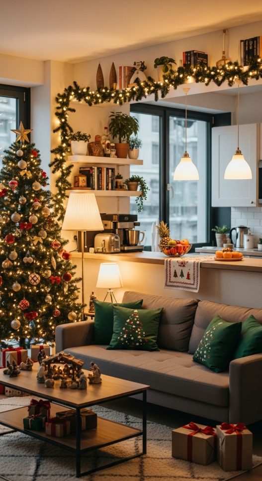 25 Simple Studio Apartment Christmas Decor Ideas