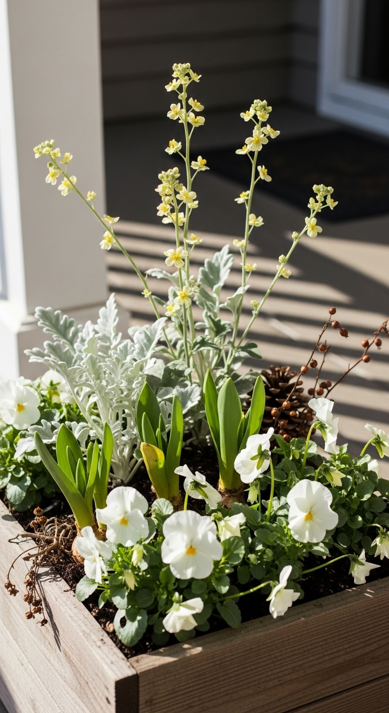 Transitional Winter to Spring Planter Ideas for Front Porches