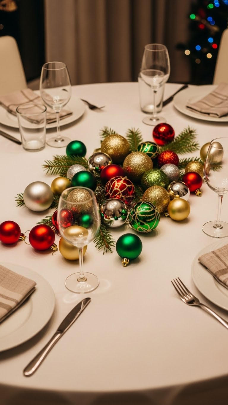 Christmas Centerpiece Decor Ideas for Round Dining Room Tables