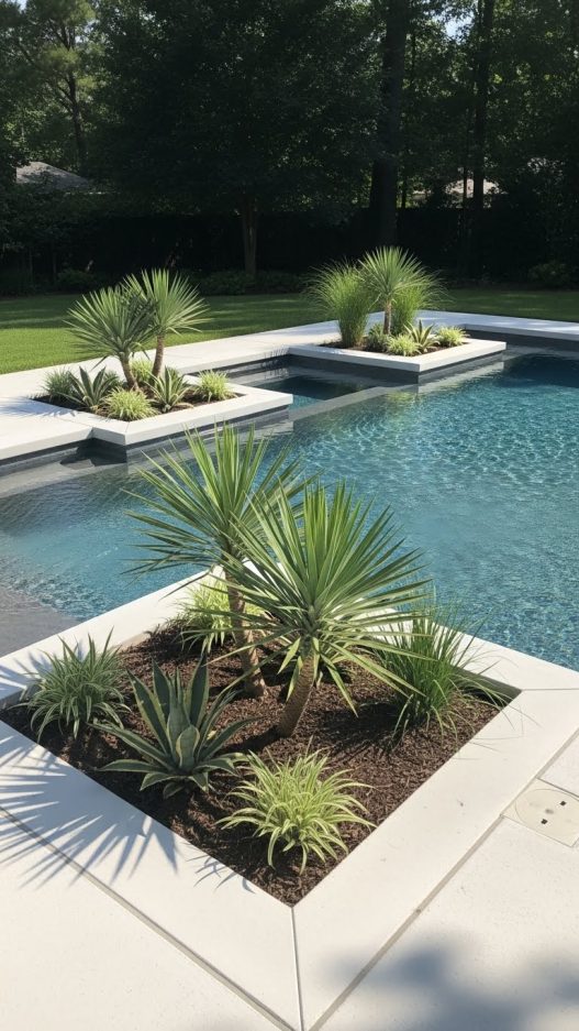 23 Low-Effort Poolside Planter Ideas
