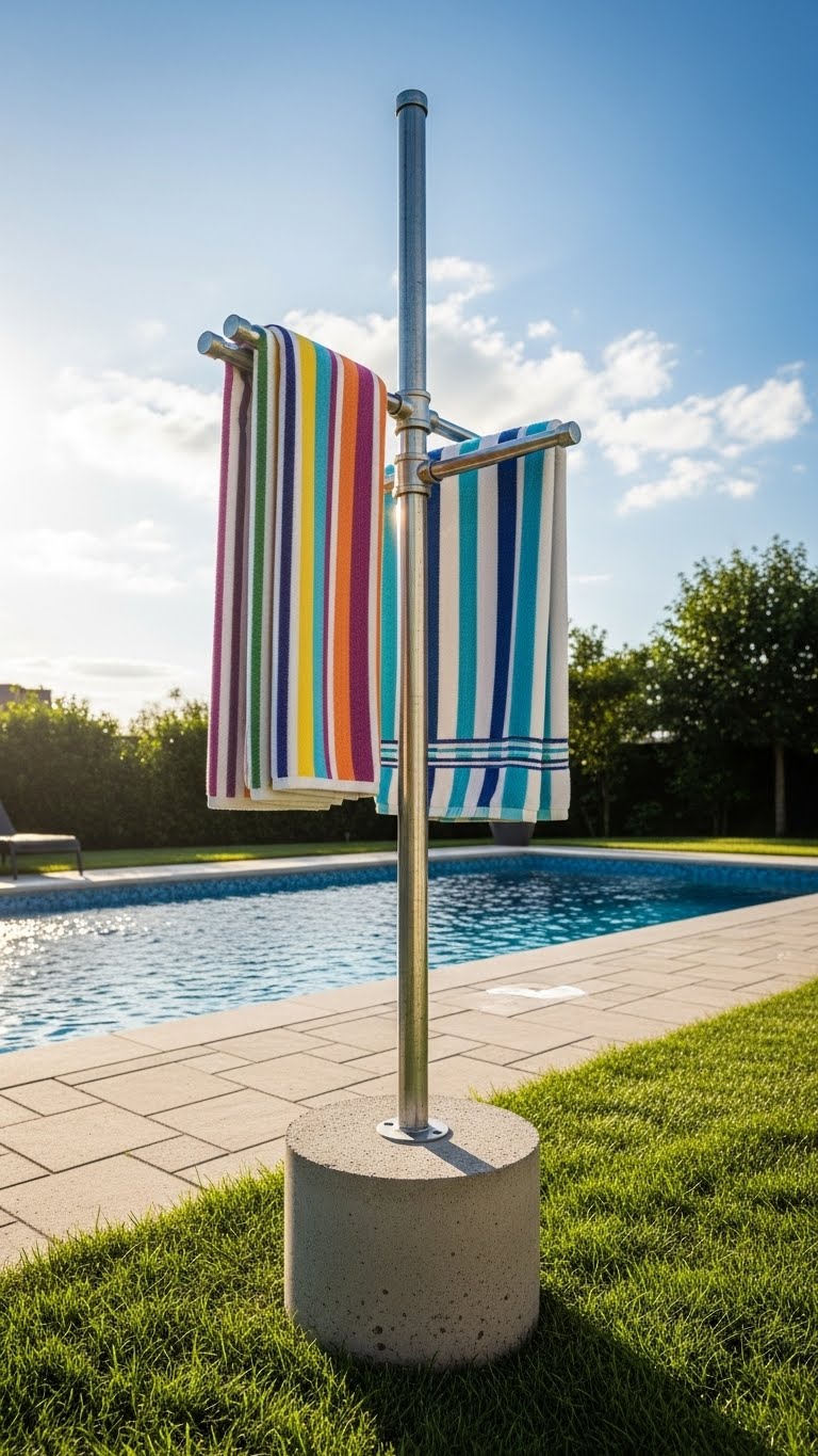 18 Smart Pool Towel Rack Ideas With DIY Ideas
